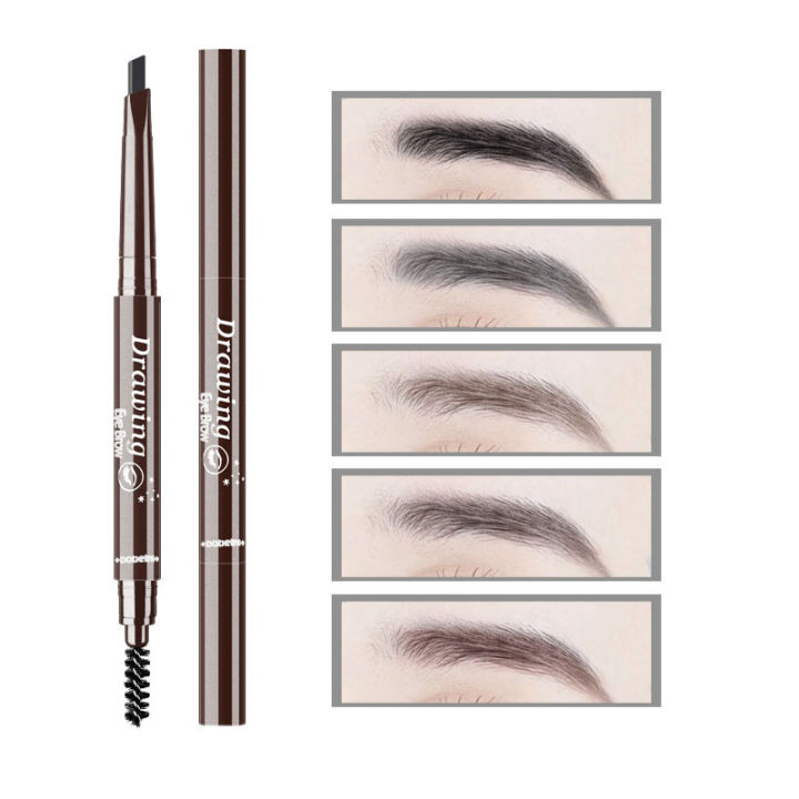 Double head eyebrow pencil with eyebrow brush triangle tip automatic ... Double head eyebrow pencil with eyebrow brush triangle tip automatic ...