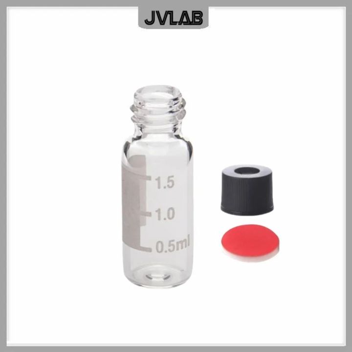 HPLC Vial 1.5ml Clear Automatic Parse Sample Bottle 8mm Black Cover ...
