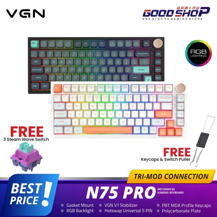 VGN N75 Pro Gasket Tri-Mod Connection RGB Mechanical Keyboard | Lazada Indonesia