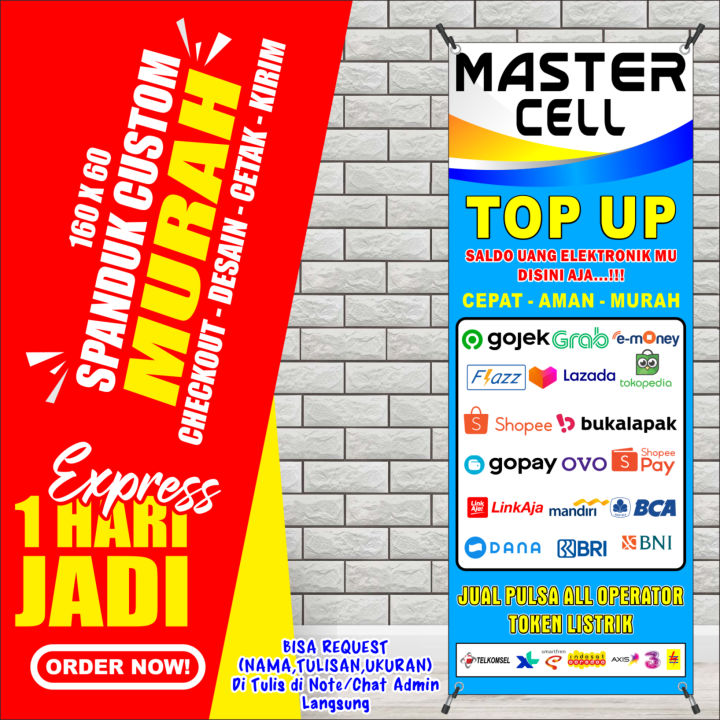 SPANDUK BANNER BACKDROP KONTER PULSA TOP UP /CETAK SPANDUK KONTER PULSA TOP UP MURAH UKURAN ...
