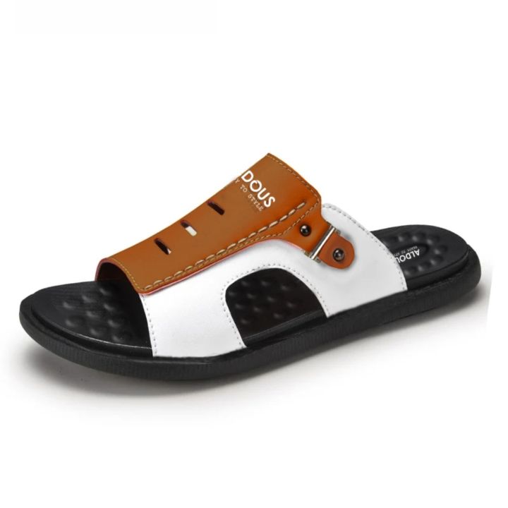 Aldous Sandal Slop Pria Kulit Original Model Terbaru Sendal Selop Pria ...