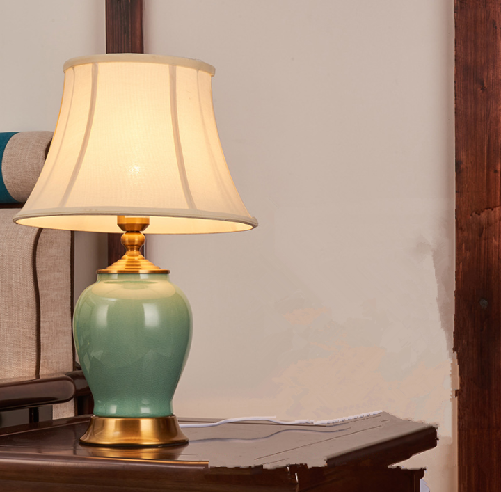 LED Ceramic Bedside Lamp Classical Simplicity Living Room American ...