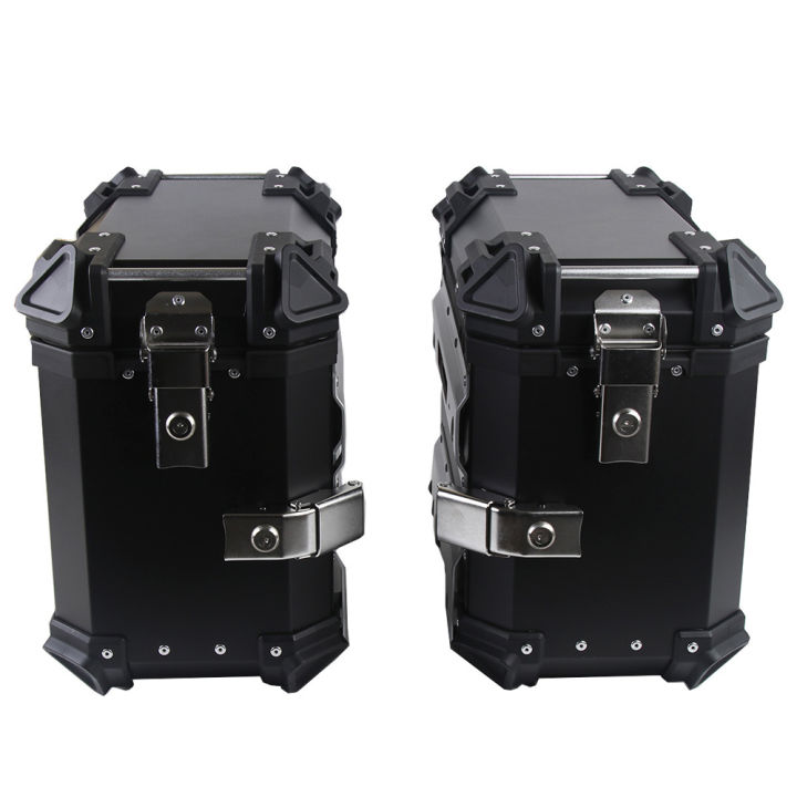 1 Pair 35L Universal Motorcycle Side Storage Box Aluminum Alloy Luggage ...