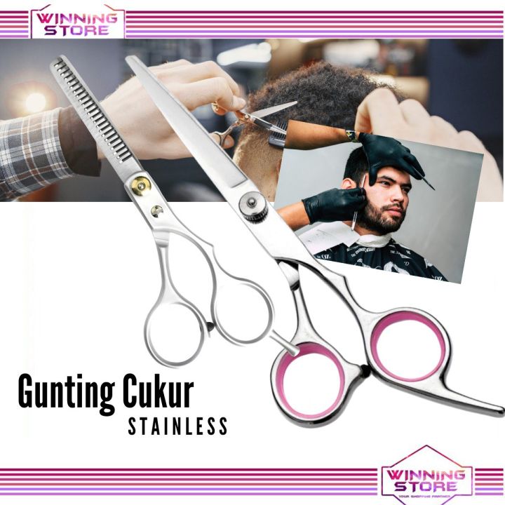 Gunting Potong Rambut Sasak Straight Full Stainless Steel Stylish ...