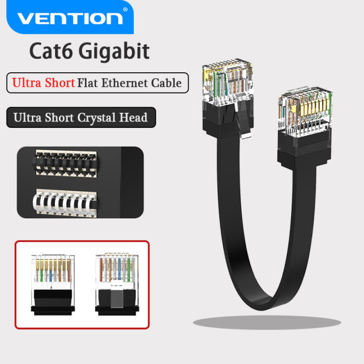 Vention Cat6 Flat Ethernet Short UTP Cable Rj45 Boot Patch Cord Network ...