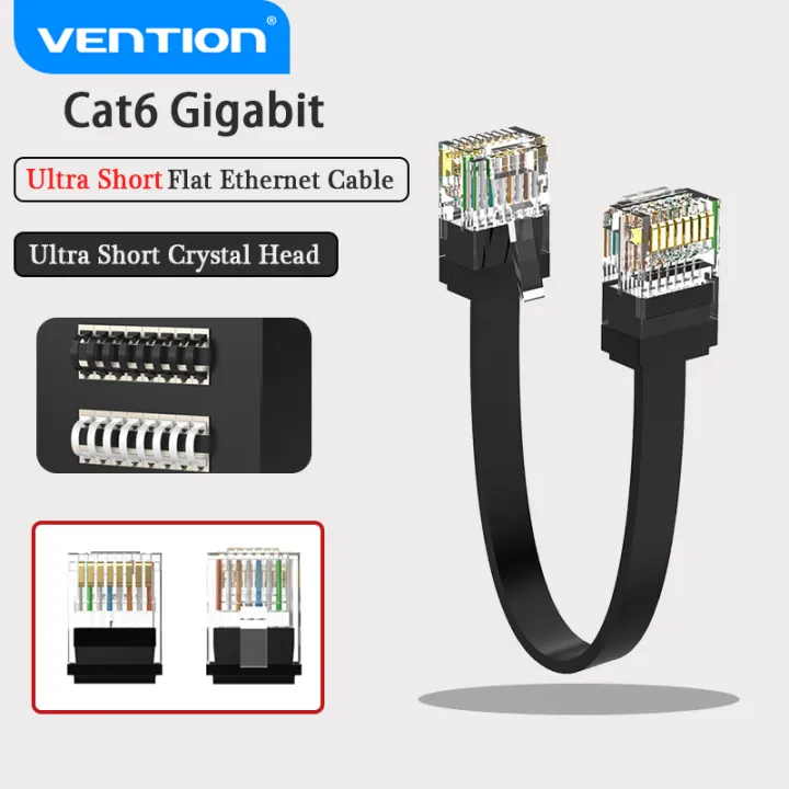 Vention Cat6 Flat Ethernet Short UTP Cable Rj45 Boot Patch Cord Network ...