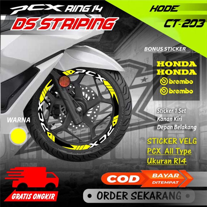 Ct-203 Cutting Stiker Variasi Pelek Motor PCX Ring 14 velg Motor Murah ...