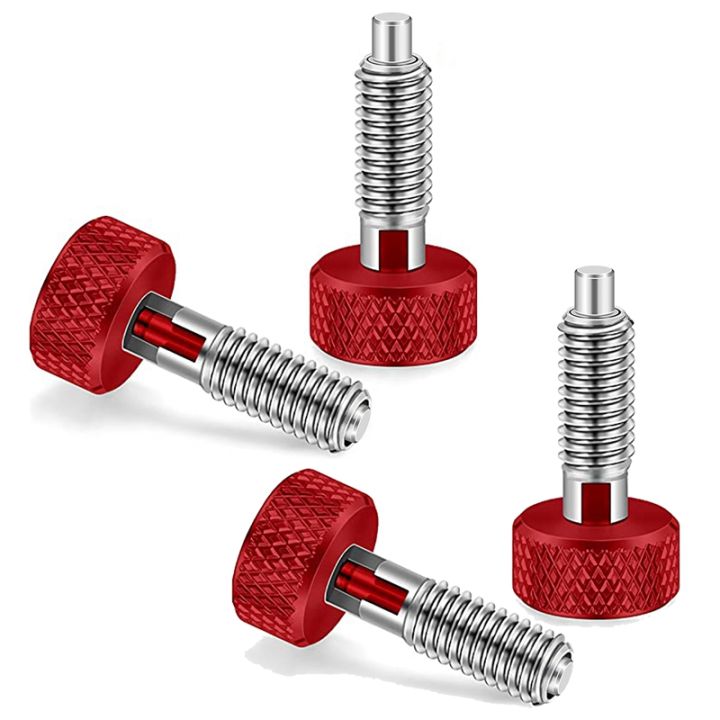Red Hand Retractable Spring Plunger with Knurled Handle M6 Type Quick ...