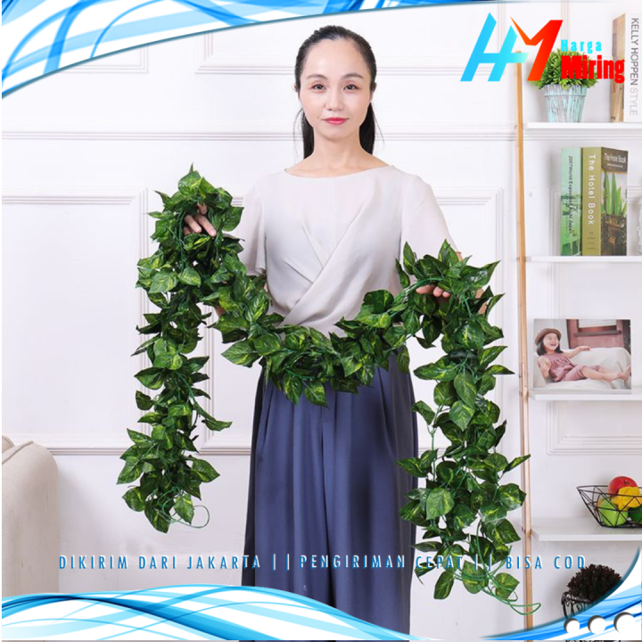 Daun Rambat Palsu Artificial 250CM Plastik Sulur Daun Imitasi Daun Hias ...