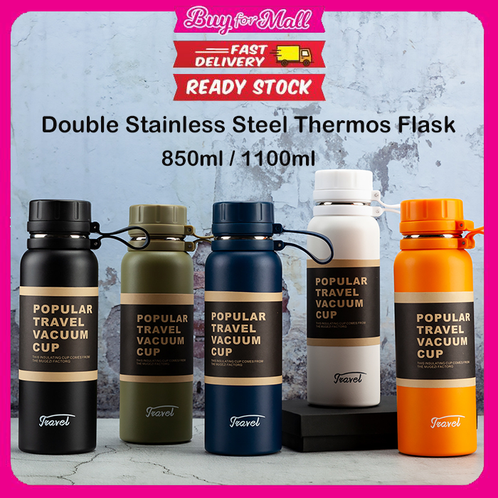 1100ml/850ml Double Stainless Steel Sport Thermal Flask Leak-Proof Insulation Bottle 保温杯 | Lazada