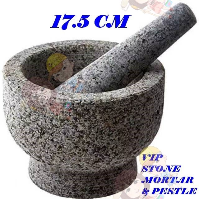 VIP Stone Mortar And Pestle Set 14.5CM/16CM/17.5CM | Lesung Batu | Lazada