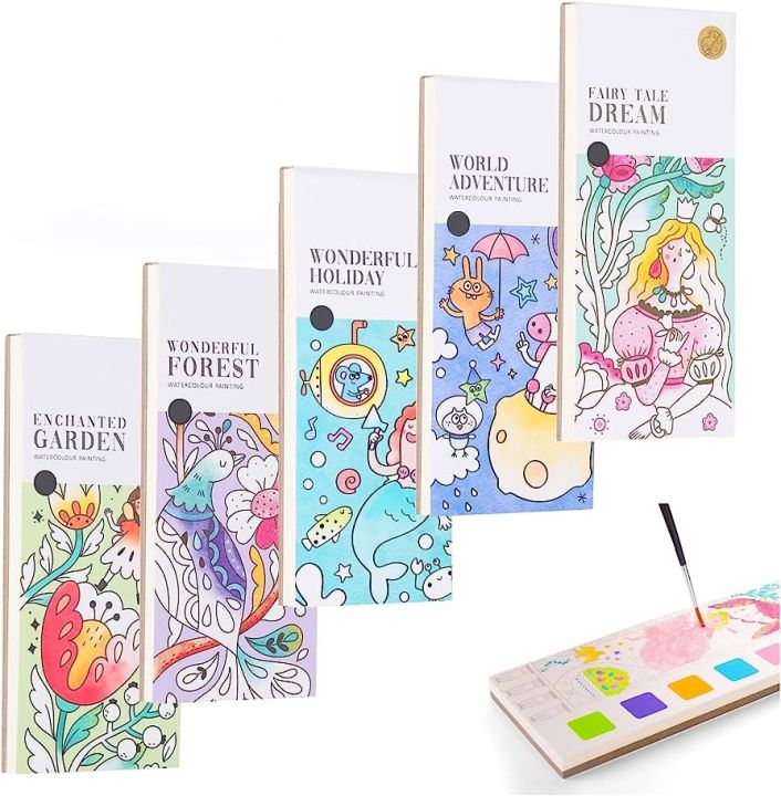 Mideer 20 Sheets Watercolor Painting with Brush Color Paint Early ...