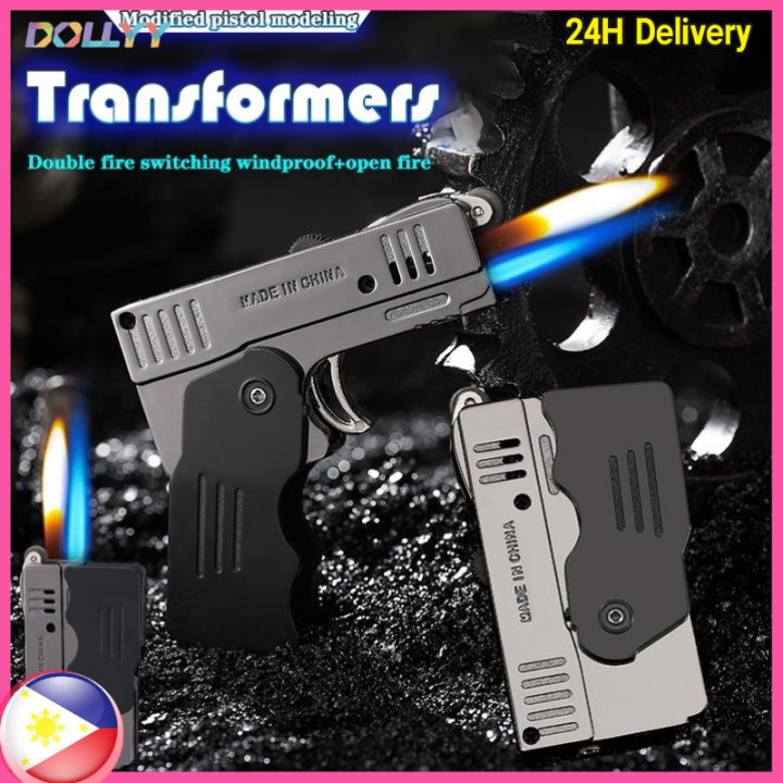 [🇵🇭 24h Delivery] Dollyy Double Fire Small Pistol Shape Lighter Gun ...