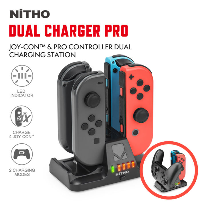 NiTHO Dual Charger Pro Nintendo Switch Joy-Con Charger And Pro ...