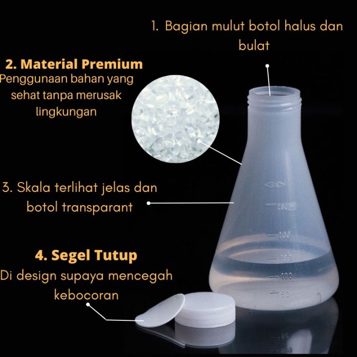 Tabung Ukur Labu Kerucut dengan tutup Kerucut Erlenmeyer Flask Gelas Ukur Lab | Lazada Indonesia
