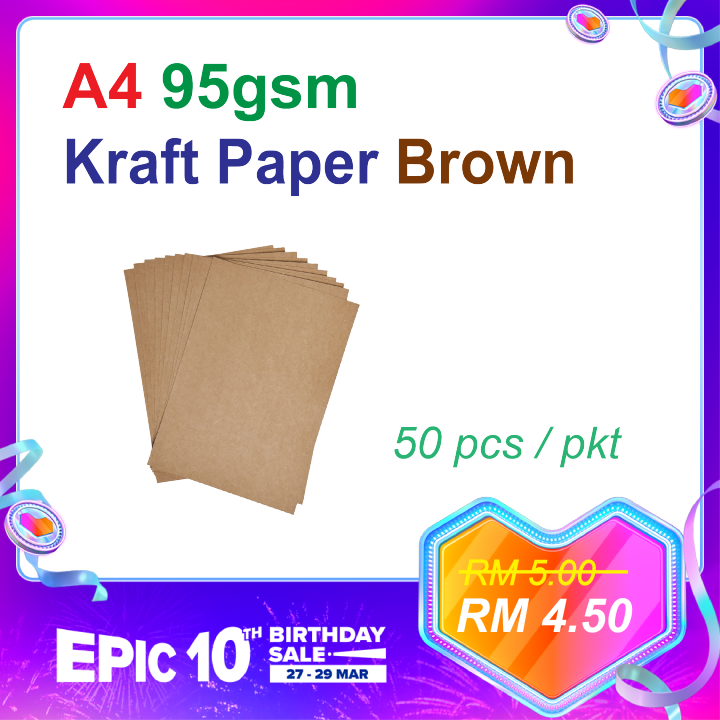 A4 95gsm Kraft Paper (50s/pkt) / Brown Paper | Lazada
