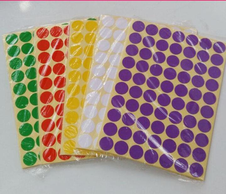 💥10 sheets💥Round Self Adhesive White / Fluorescent Color Label Sticker ...