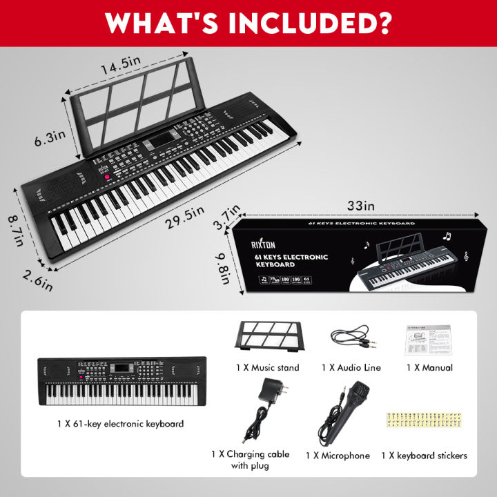 Electronic piano keyboard, 61 key numeric piano keyboard, children's ...