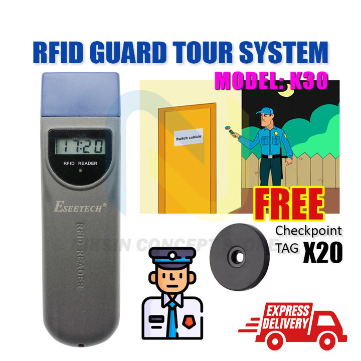 K30 RFID Guard Tour System Guard Clocking System 🎀Free 20pcs Checkpoint ...