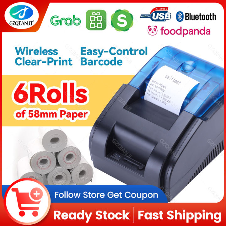 GZQIANJI 58mm Bluetooth Thermal Receipt Printer 2inch POS Printer ...