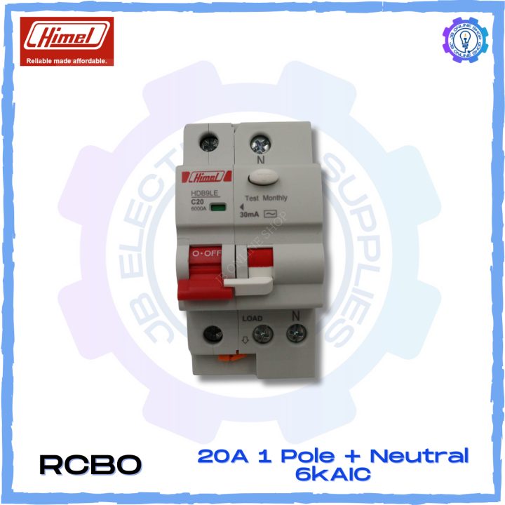 Himel Residual Current Operated Circuit Breaker (RCBO) 20A 1 Pole ...