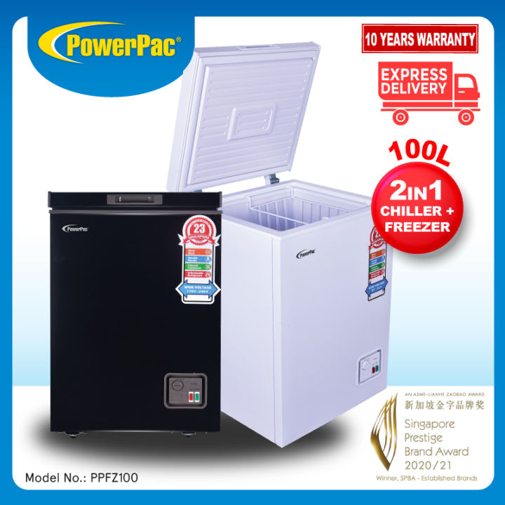 PowerPac Chest Freezer 100L CFC Free Chiller & Freezer (PPFZ100 ...