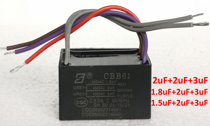 Triple 450V-500VAC Capacitor with ceiling fan wire CBB61 fan motor ...