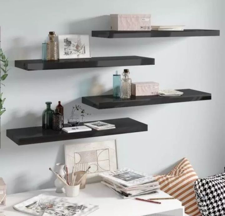 RAK HAMBALAN DINDING SERBAGUNA MINIMALIS UKURAN 40X10X2 CM, 2 SUSUN DAN ...