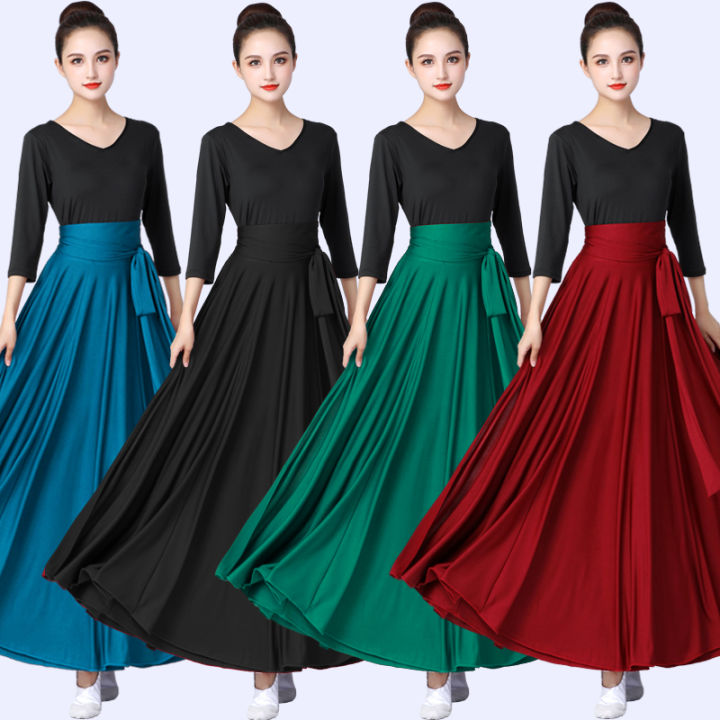 Tibetan dance costume Xinjiang dance practice skirt female Mongolian skirt classical dance 720 ...