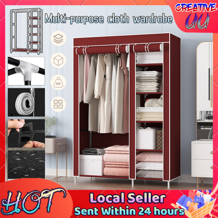 🔥【SG READY STOCK】🔥5Color Portable Simple Wardrobe Easy to Assemble ...