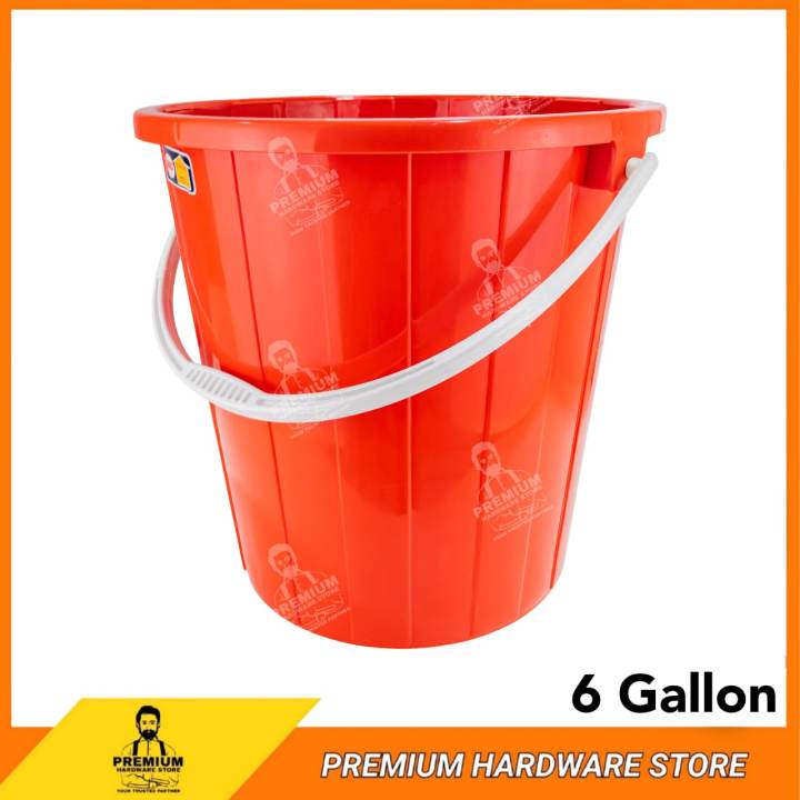 PREMIUM PVC Pail Bucket 6 Gallon Heavy Duty Plastic Water Bucket Tong ...