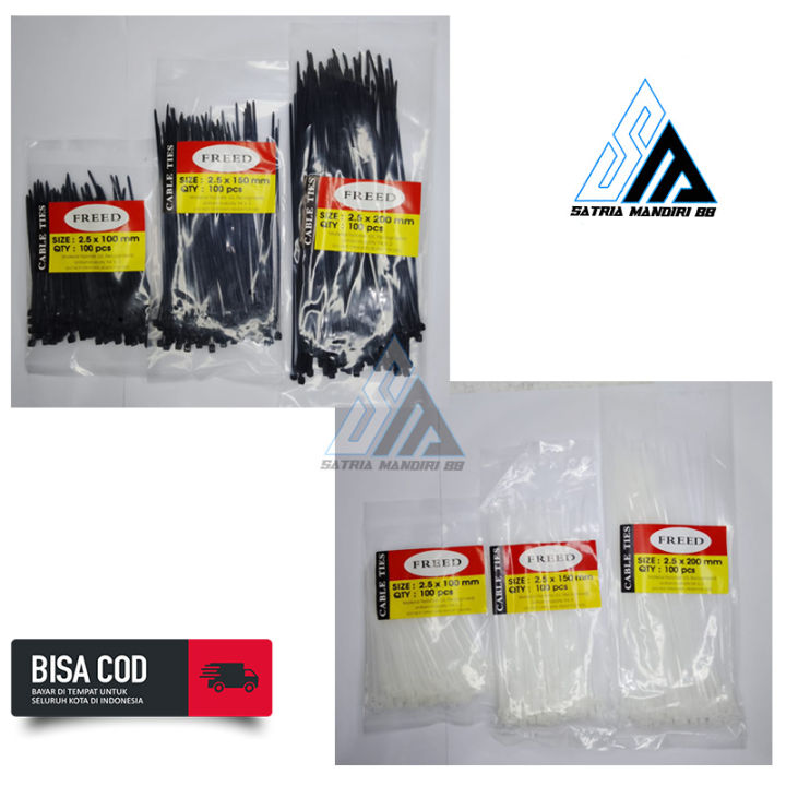 Murah Kabel Ties Hitam Putih 10cm/ 15cm/ 20cm/ 25cm/ 30cm harga 1pack isi 100pcs | Lazada Indonesia