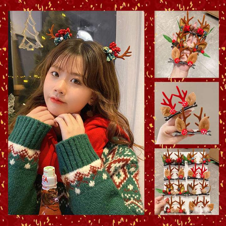 [สุขสันต์วันคริสต์มาส] MEIMU กิ๊บติดผมคริสต์มาสแฟชั่นเกาหลีใหม่หรูหรา ...