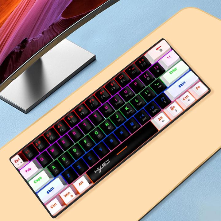 Sunnoony Mechanical Keyboard Mini 61 Keys Mechanical Axis Light ...