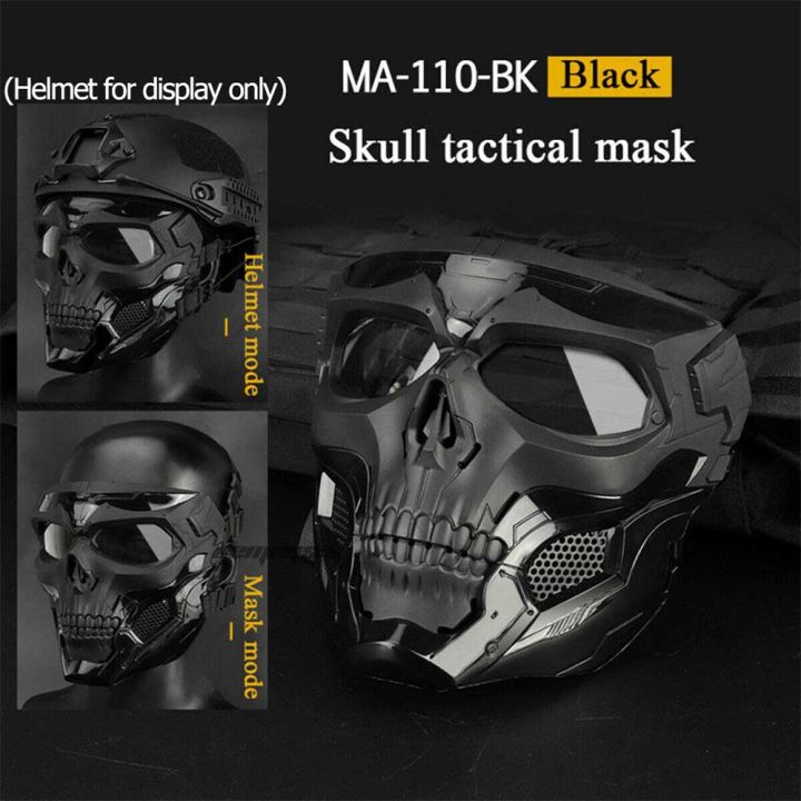 Halloween Outdoor Sports Skull Tactical Masks Paintball Protective CS ...