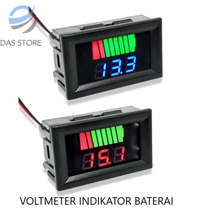 Volt meter indikator Digital Voltmeter Battery Indicator Level Progress Bar 12-60V DC | Lazada ...