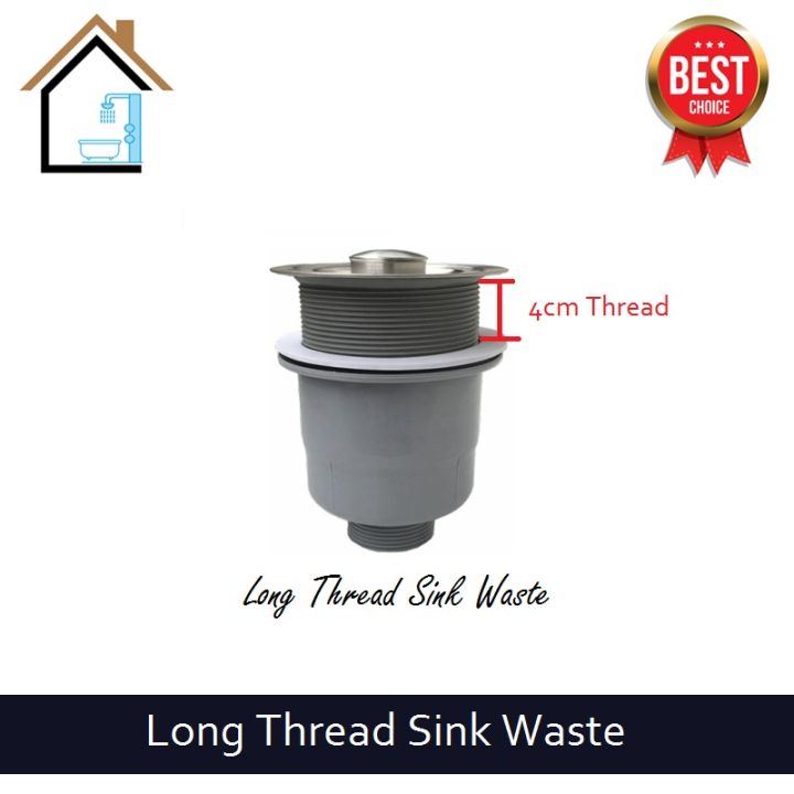 Longer Thread 3 1/2 inches Laundry Sink Waste Granite Sink Waste ...