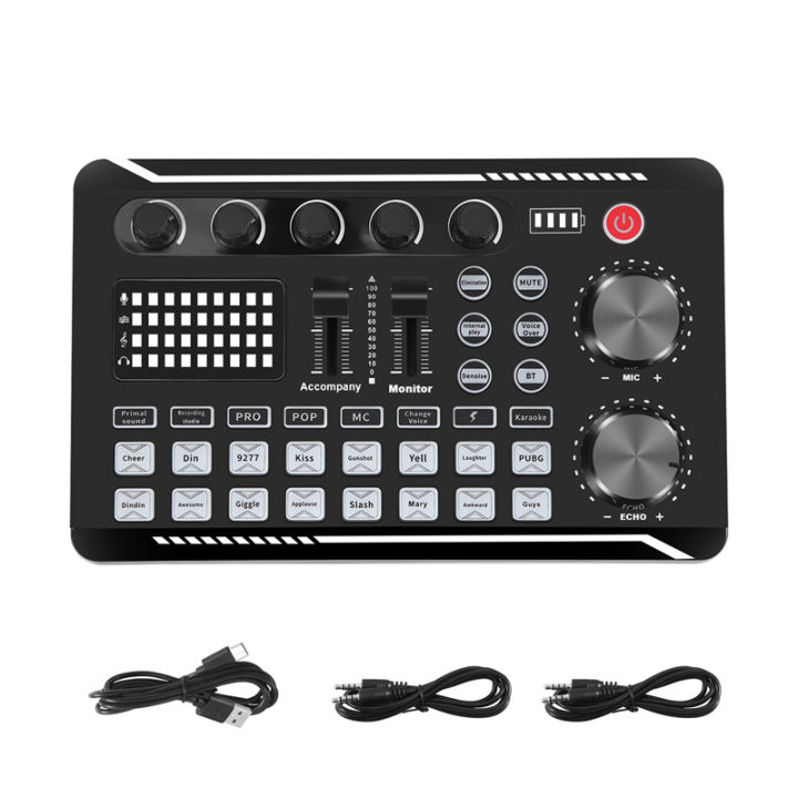 F998 Sound Card Microphone Sound Audio Interface Mixer Sound Card ...