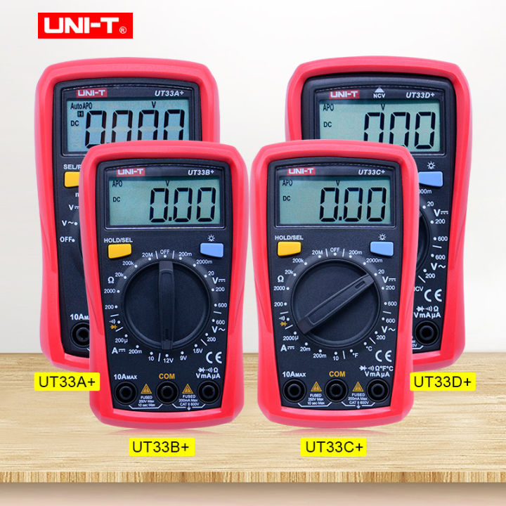 【Ready Stock】UNI-T UT33A+ Digital Display Multimeter Palm Size Backlight Multimeter LCD AC DC ...