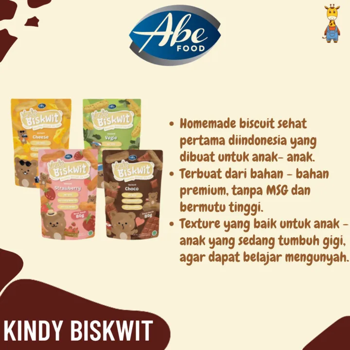 Abe Food Kindy Biskwit 40gr - Biskuit Sehat Cemilan Anak | Lazada Indonesia