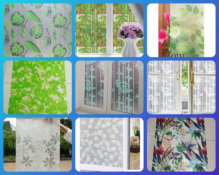 PROMO !! BAYAR DITEMPAT Sticker kaca / Sundblast Lebar 45cm x 1M motif ...