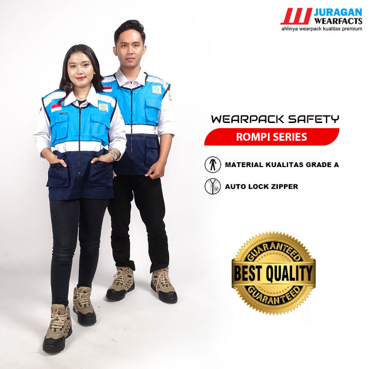 Rompi Safety Warna Biru Tosca Kombinasi Biru Navy | Lazada Indonesia