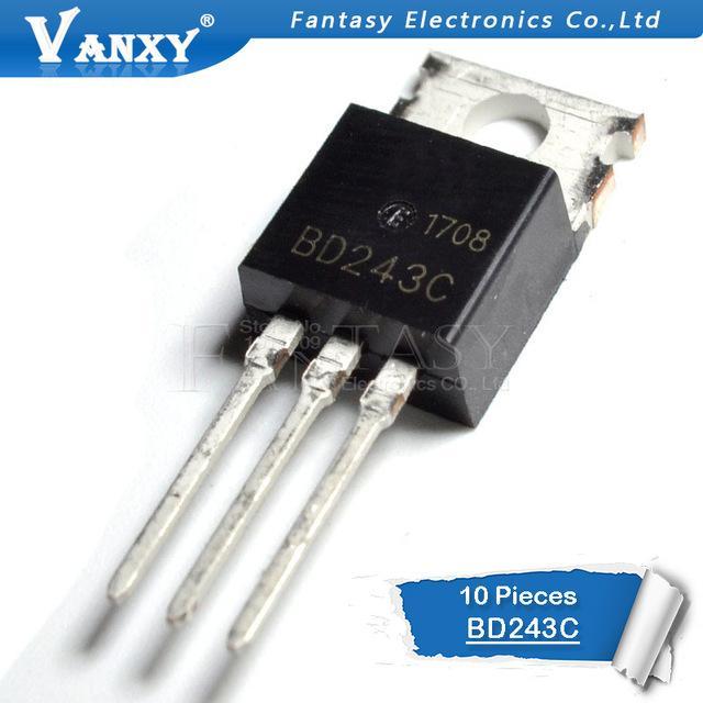 10ชิ้น BD243C TO220 BD243ถึง-220 6A/100V ทรานซิสเตอร์สองทาง NPN วัตถุ ...