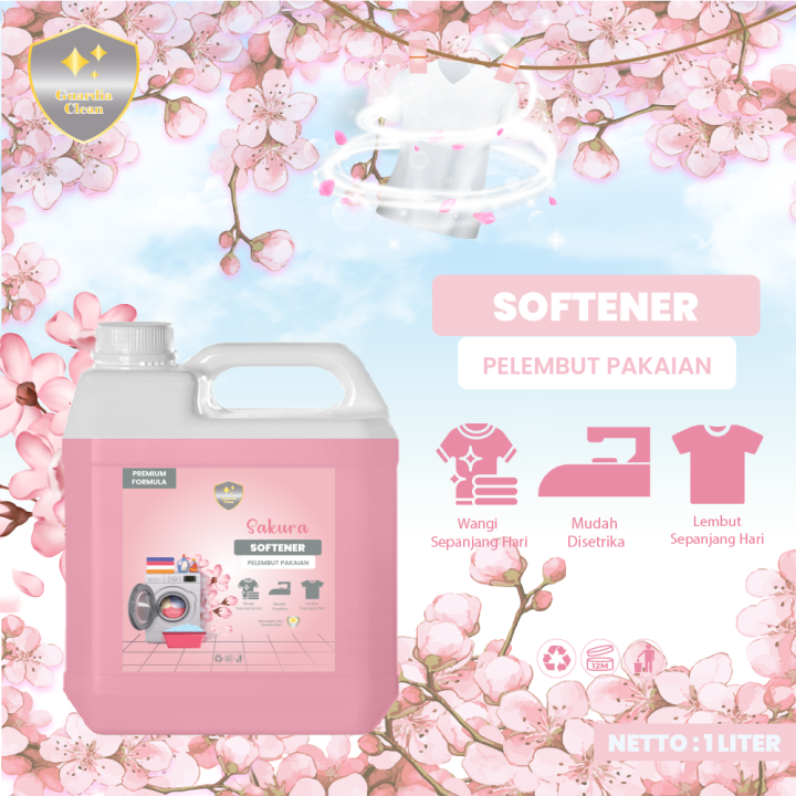 GUARDIA CLEAN Softener 1 Liter Sakura/ Pelembut & Pewangi Pakaian 1 ...