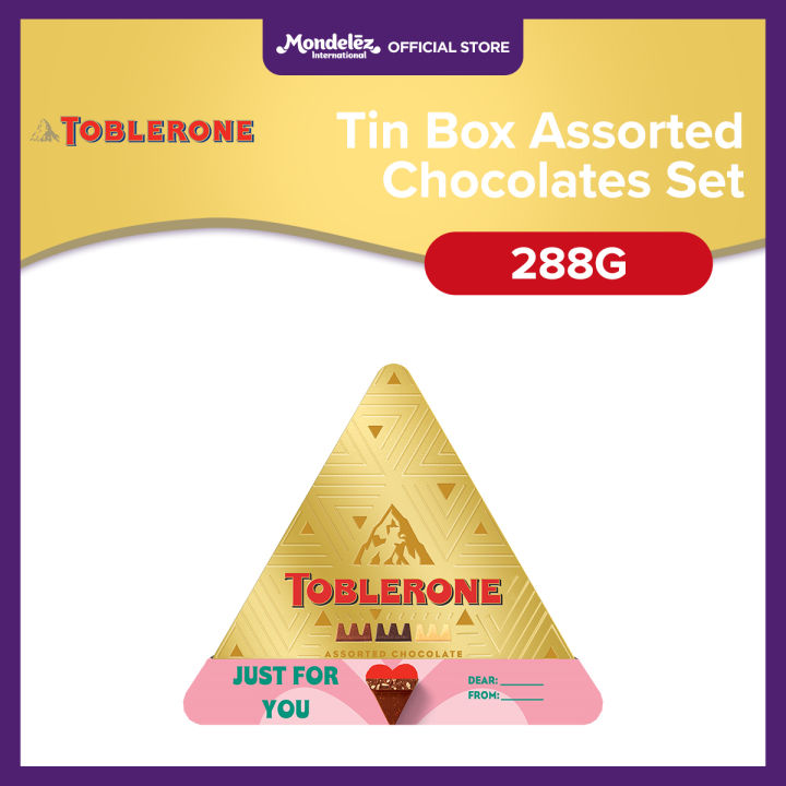 Toblerone Swiss Assorted Chocolate Tin Giftbox - Milk, Dark, White Gift Box Set 288g | Lazada PH