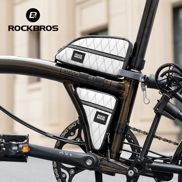 ROCKBROS Folding Bike Triangle Bags Bicycle Brompton Tube Front Frame ...