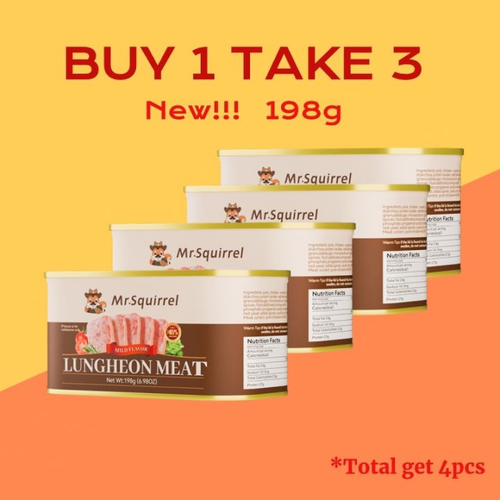 Mr.Squirrel Luncheon Meat Net.Wt 198g high Meat content Mix of Chicken ...