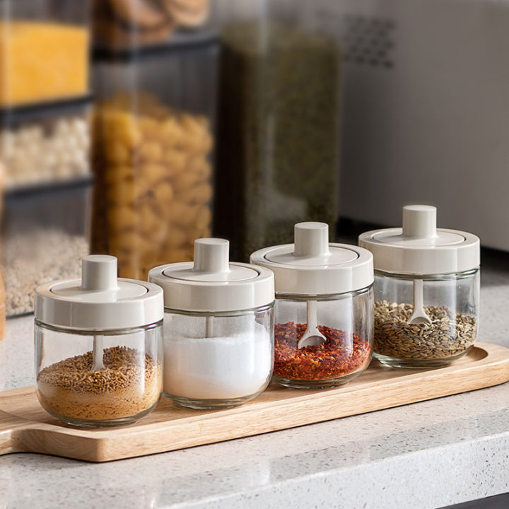 Spice jar Spoon and lid integrated seasoning jar household seasoning ...