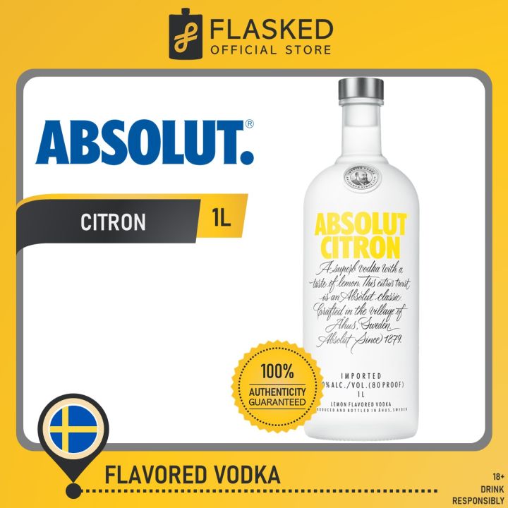 Absolut Citron Flavored Vodka 1L | Lazada PH