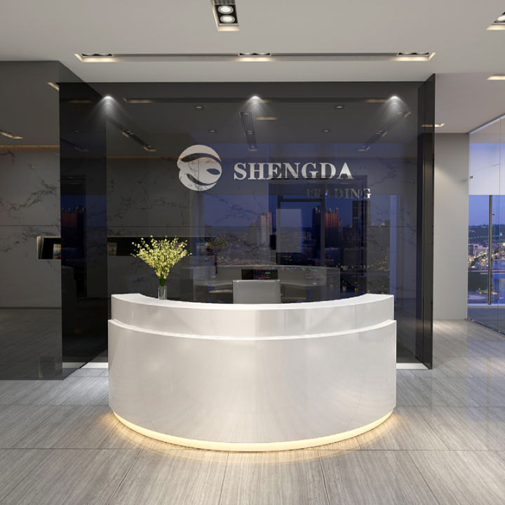 Arc cashier shop front desk reception desk Ba tai semi-circular bar ...